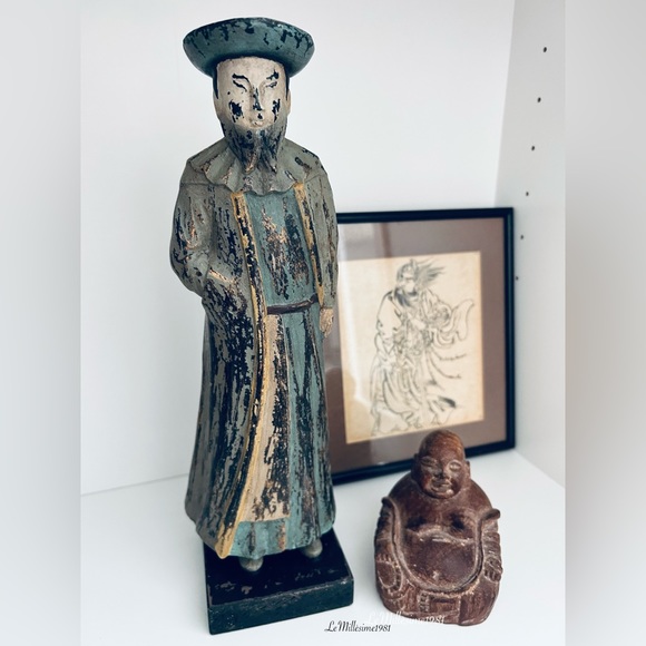 Accents | Vintage Collection Chinese Style Color Painted Carved Wood ...